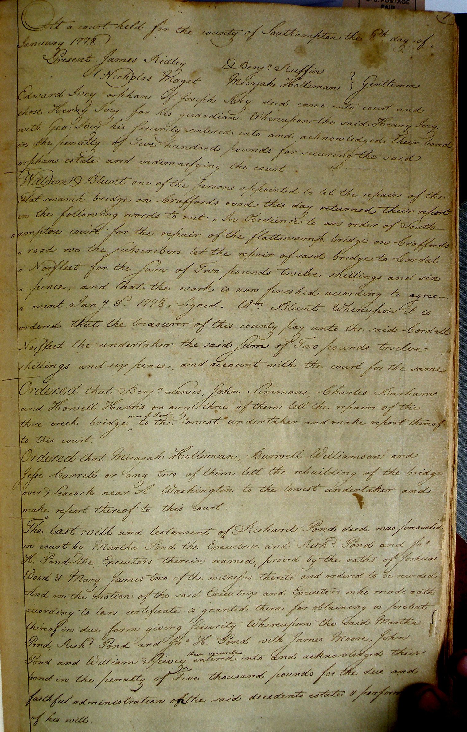Court Order Book 1778-1784