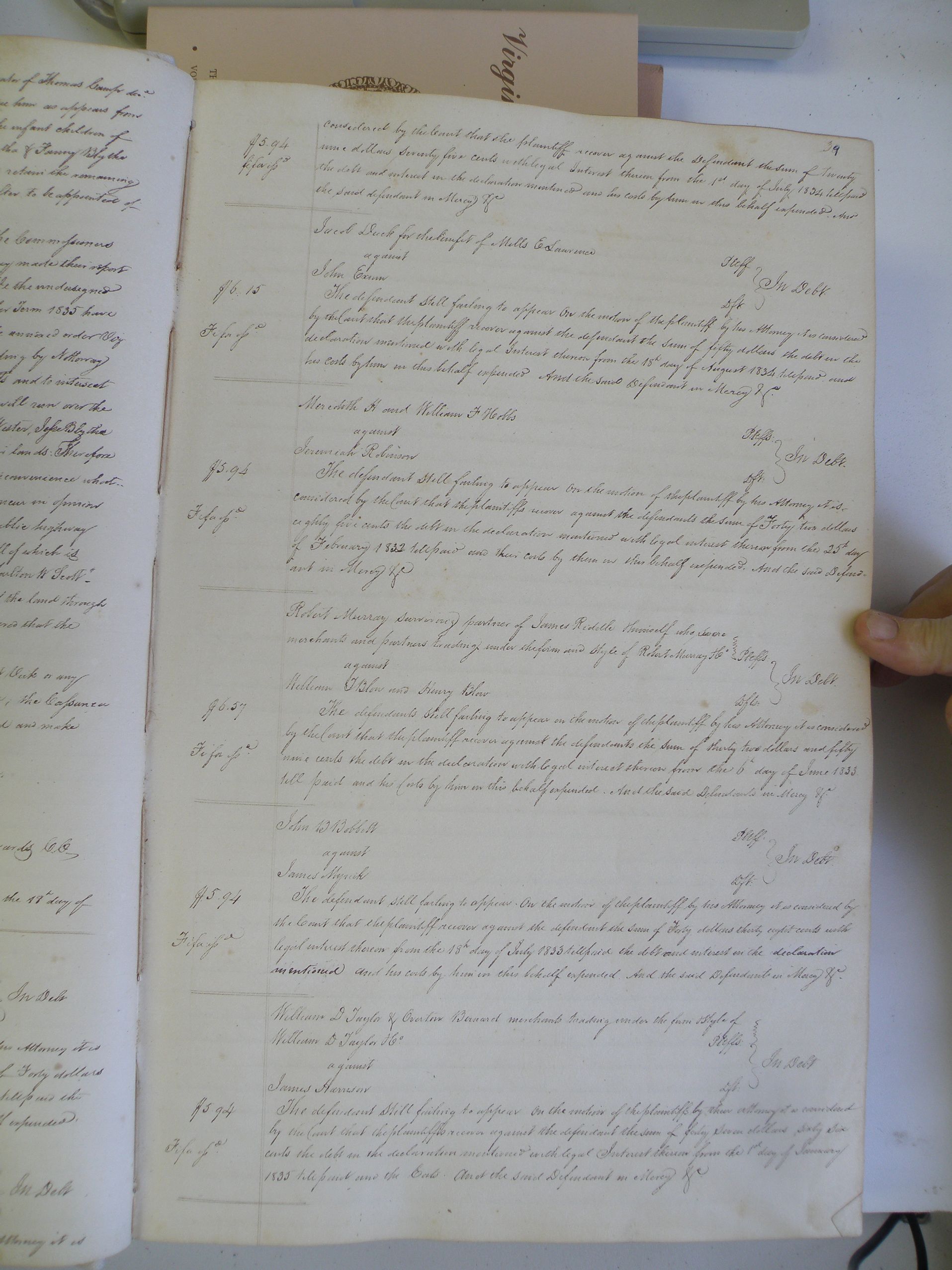 Court Order Book 1835 - 1839