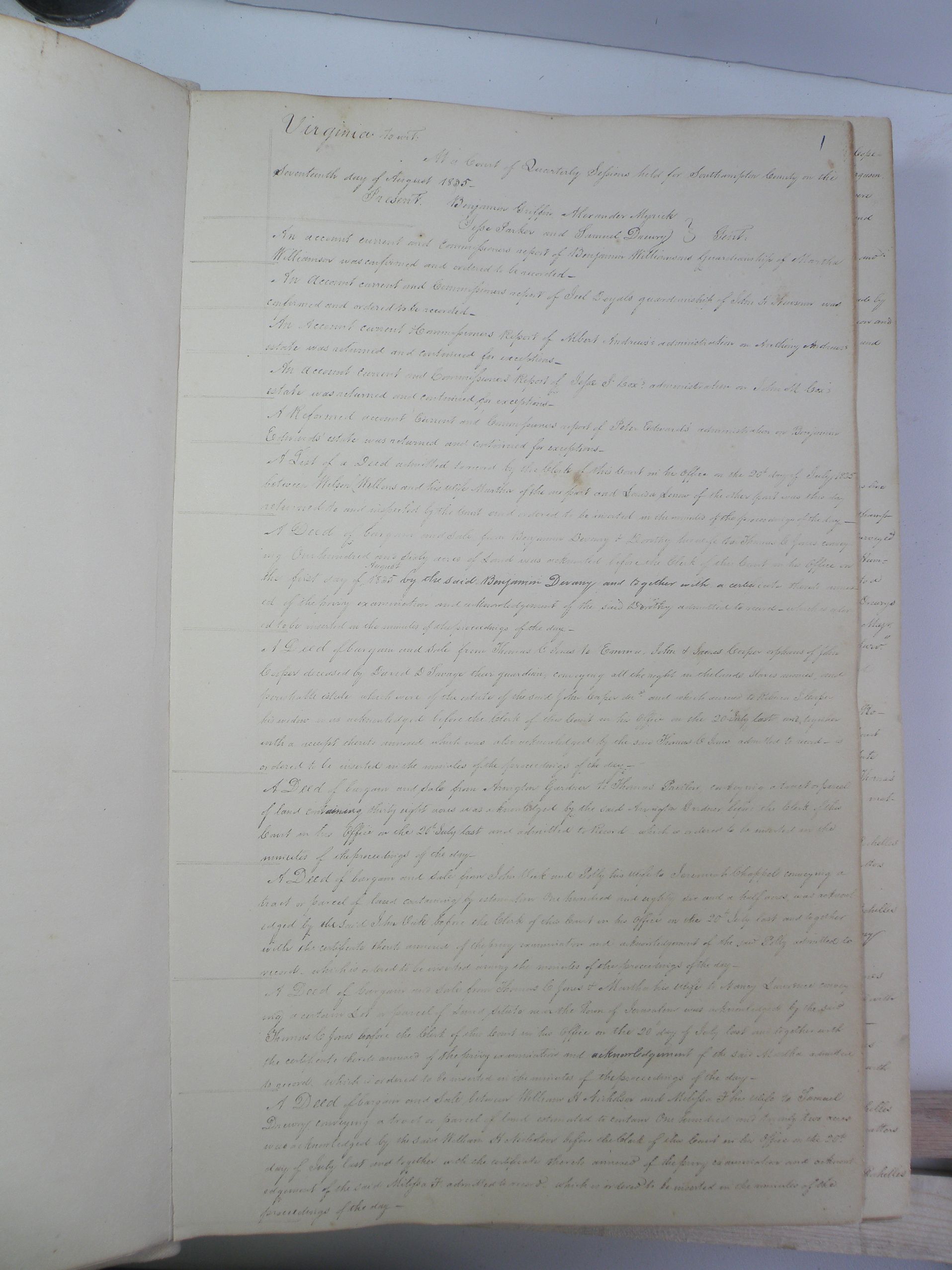 Court Order Book 1835 - 1839
