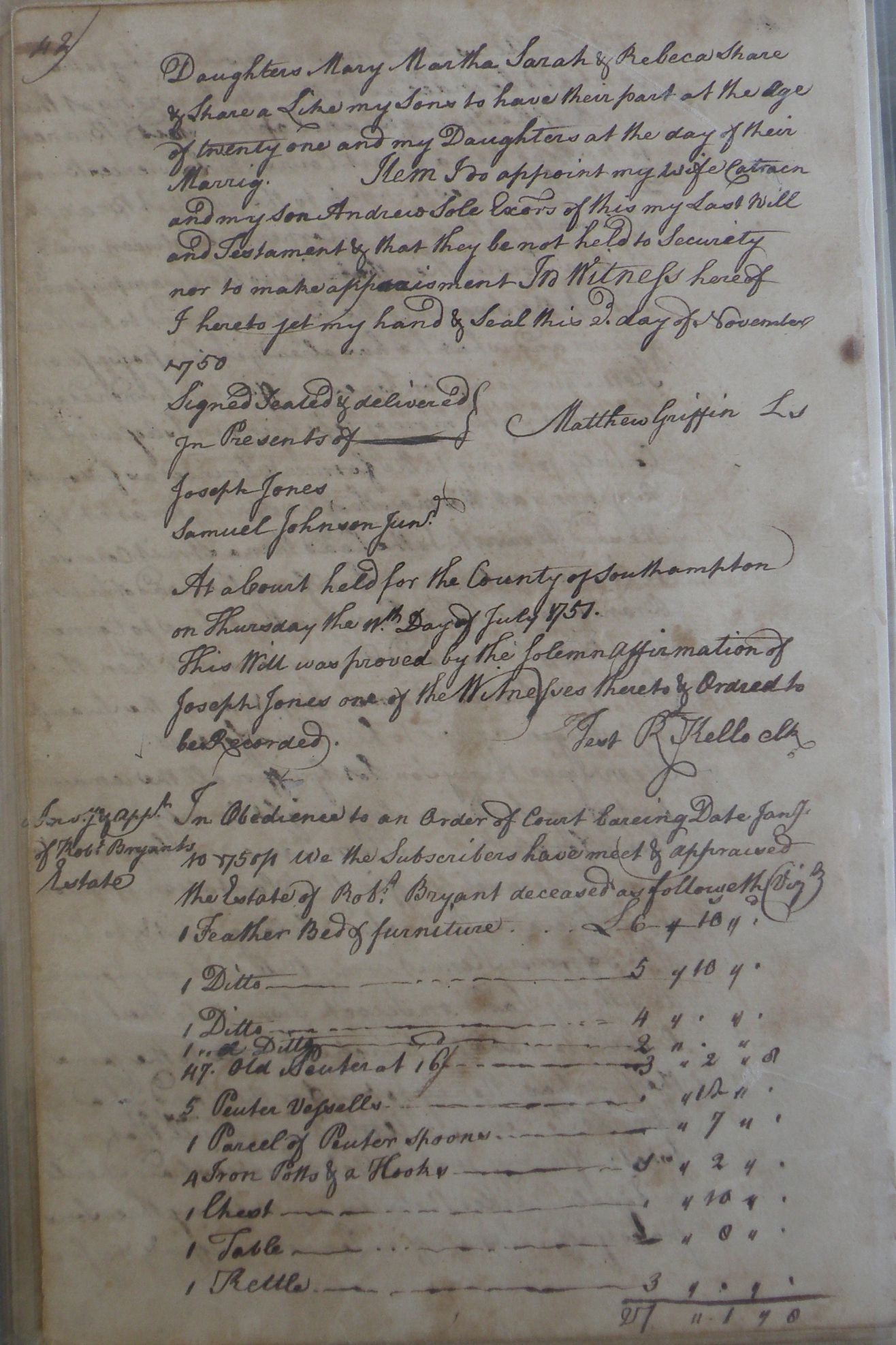 Will Book 1 1747 - 1759